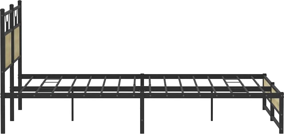 Kovový rám postele bez matrace dub sonoma 180 x 200 cm 3325120