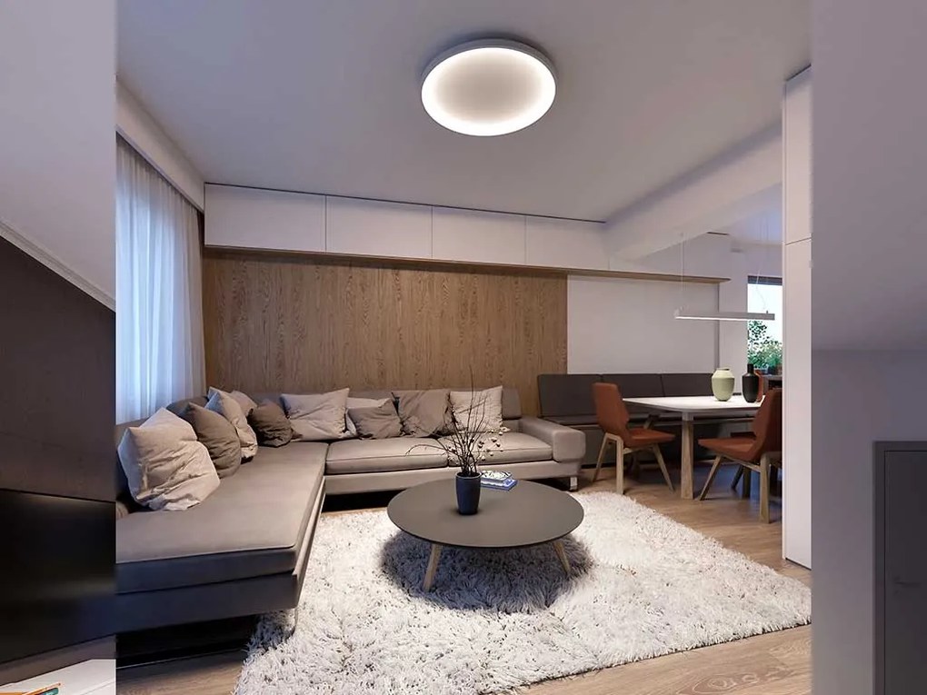 Led2 Stropní LED svítidlo BELLA SLIM ø 48 cm Barva: Černá, Teplota světla: 3000K/4000K, Stmívání, řízení: ZigBee TW