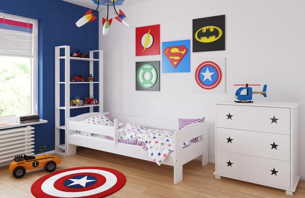 BabyBeds Dětská postel ADAS Velikost postele: 160x80 cm, Barevné provedení: Ořech, Úložný prostor: Ne, bez úložného prostoru Bílá