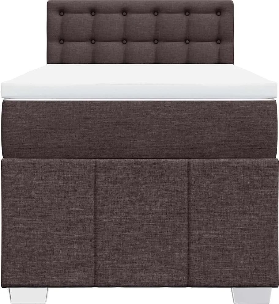 Box spring postel s matrací tmavě hnědá 90x200 cm textil 3286968