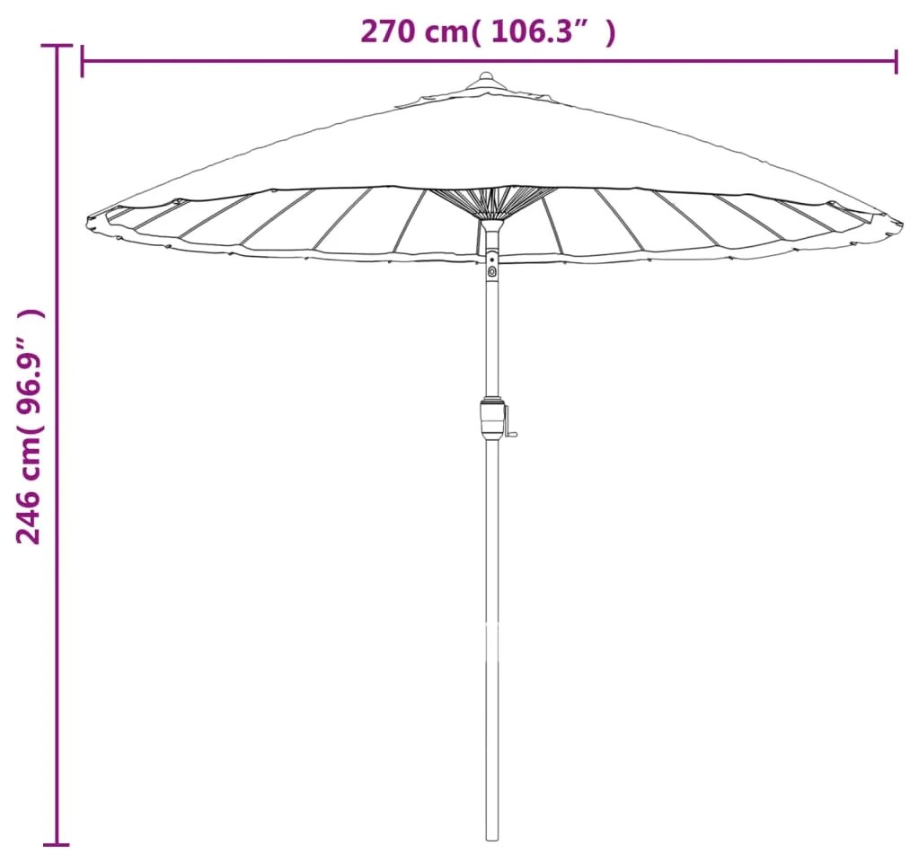 Zahradní slunečník s hliníkovou tyčí 270 cm azurově modrý - Default Title