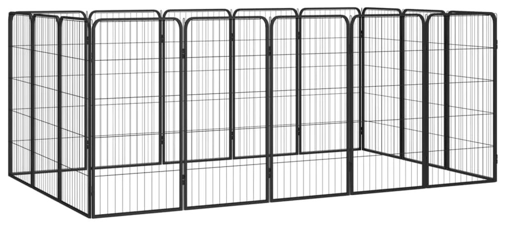 16panelová ohrádka pro psy černá 50 x 100 cm práškovaná ocel 3115960
