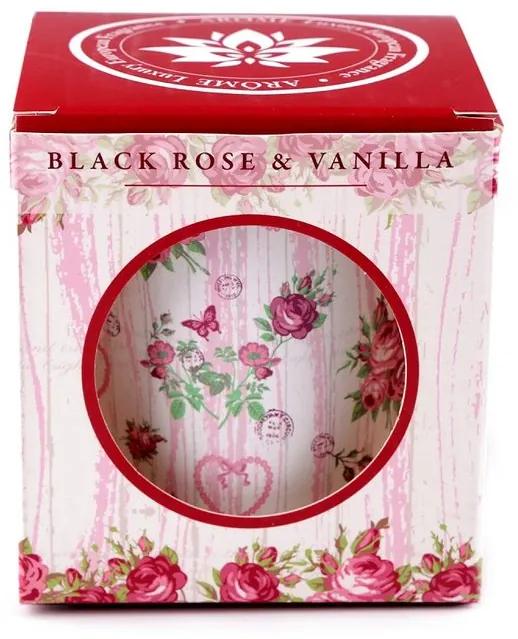 Vonná svíčka ve skle 160 g - 3 (black rose&vanilla) růžová