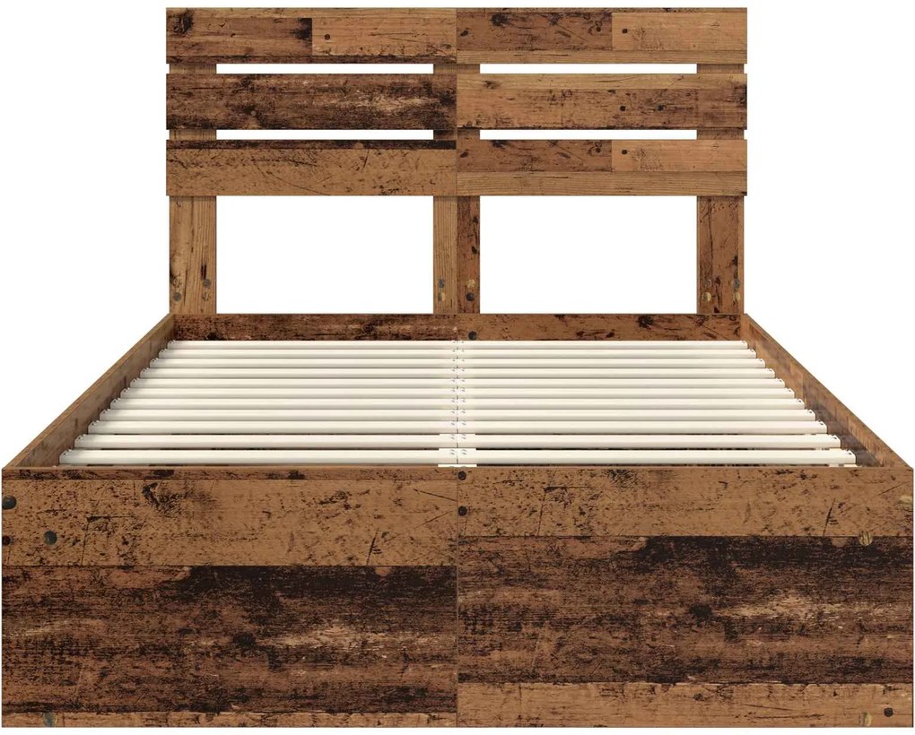 Rám postele Staré dřevo 135 x 190 cm Masivní borové dřevo 3411429