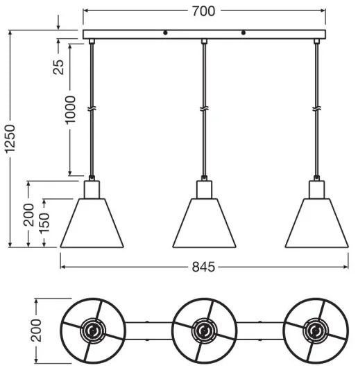 Ledvance - Lustr na lanku DECOR RAFFIA 3xE27/15W/230V rafie