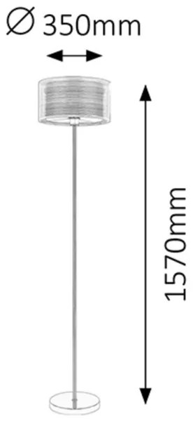 Rabalux 2633 - Stojací lampa ANASTASIA E27/60W