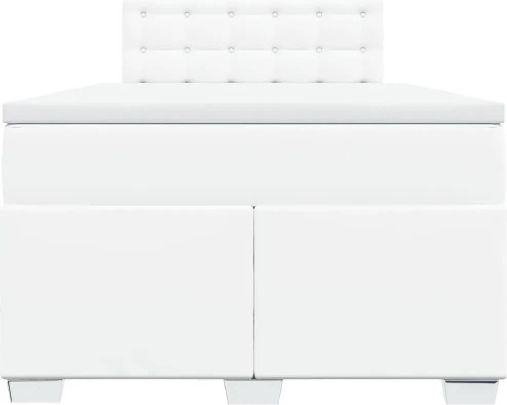 Box spring postel s matrací bílá 120x200 cm umělá kůže 3288417