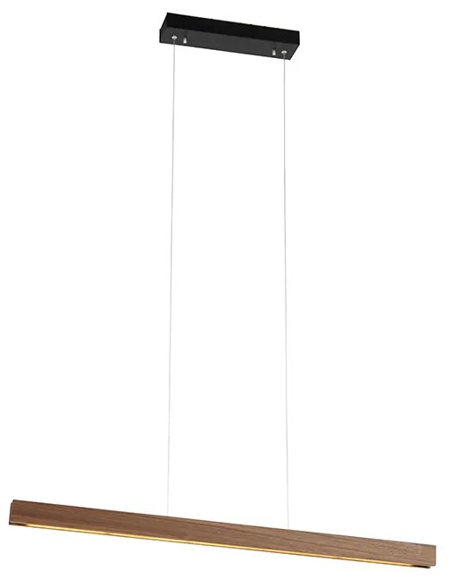 Moderní závěsná lampa dřevo včetně LED 3stupňové stmívatelné - Holz