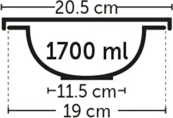 Flamingo Kena černá/stříbrná 1700ml / Miska pro psy s víkem