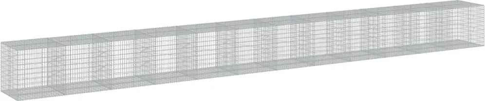Gabionový koš s víkem 1 200 x 100 x 100 cm pozinkované železo 3295212