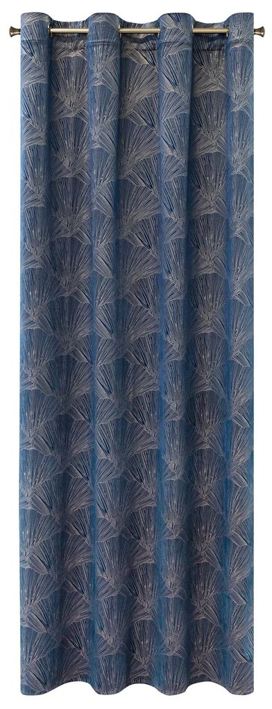 ZATEMŇOVACÍ ZÁVĚS NA KROUŽCÍCH PIERRE CARDIN GOYA 140X250 CM NÁMOŘNICKÁ MODRÁ