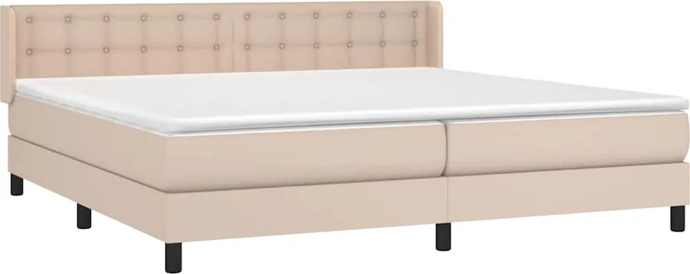 Box spring postel s matrací cappuccino 200 x 200 cm umělá kůže 3130804