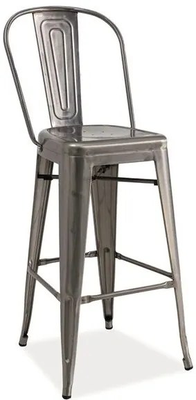 Barová židle Loft H-1 - broušená ocel