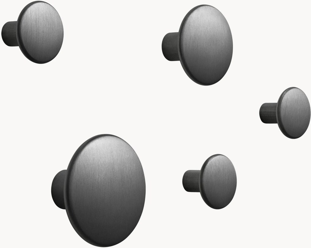 Sada nástěnných háčků z hliníku Dots, 5 dílů