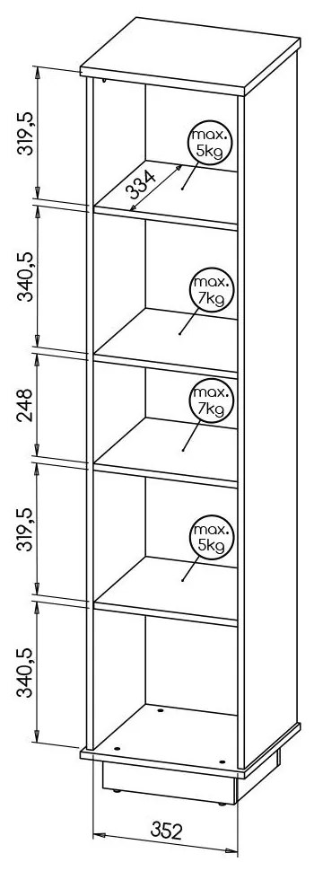 Lamelo DOL | regál La10 | dub wotan/černá