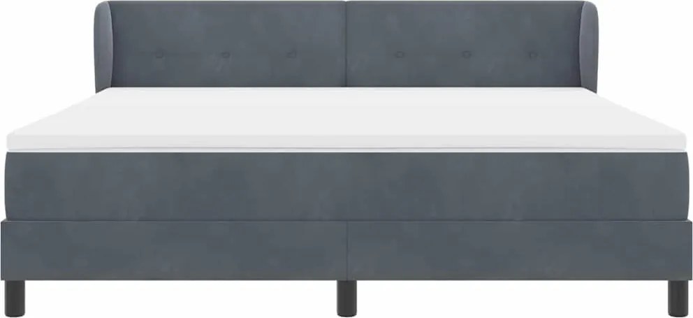 Postel s boxspringem s čelo Tmavě šedá 180 x 200 cm samet 3340401