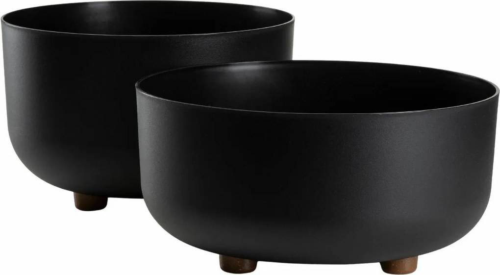 Sada 2 ks květináčů Terra 14,4x29,7/17x26,9 cm černá