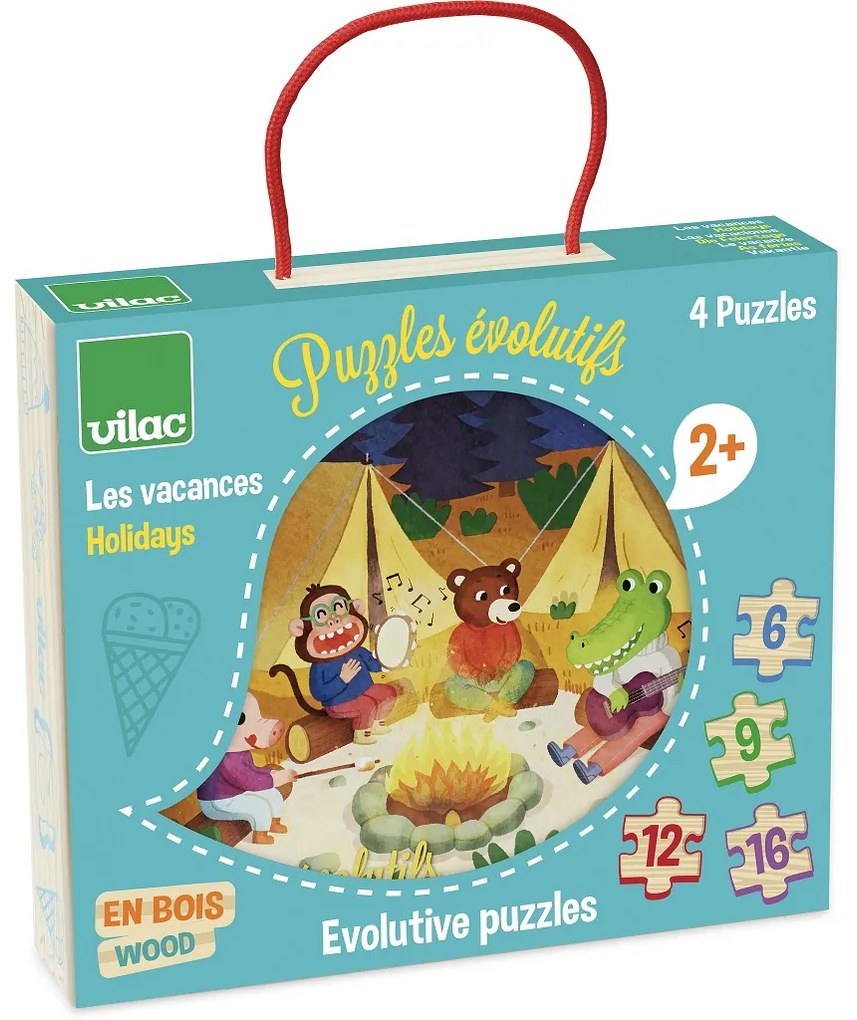 Vilac Dřevěné puzzle Dobrodružství 4v1