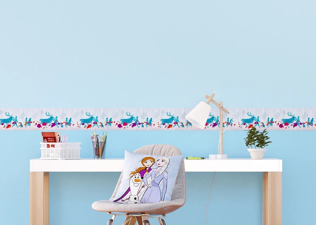 Dětská samolepící bordura na zeď Disney Ledové království Siluety | 5 m x 9.7 cm | DWBD8160