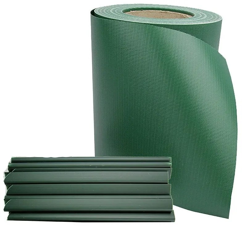 Bestent Stínící fólie na plot 19cm x 35m Green 450g/m2 + spony
