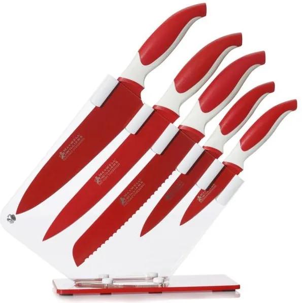 Maxwell & Williams sada 5 nožů ve stojanu Slice & Dice, - červená