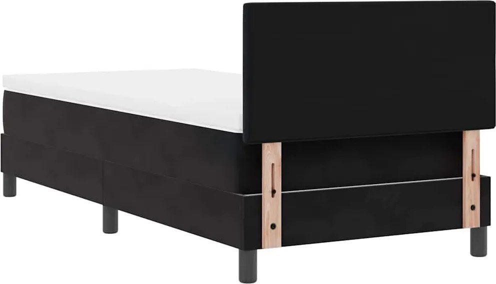 Postel s boxspringem s čelo Černá 90 x 200 cm samet 3339148