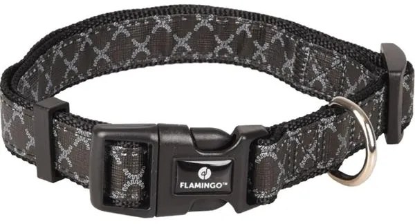 Obojek nylon Odin černý 1x20-35cm Flamingo