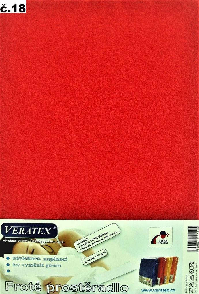 Veratex Froté prostěradlo jednolůžko 90x200/40cm (č.18-červené)  Froté