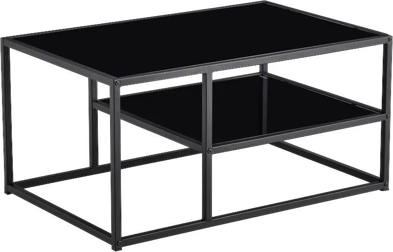 XXXLutz KONFERENČNÍ STOLEK, černá, kov, sklo, 90/60/45 cm Ti'me - Konferenční stolky - 001088003702