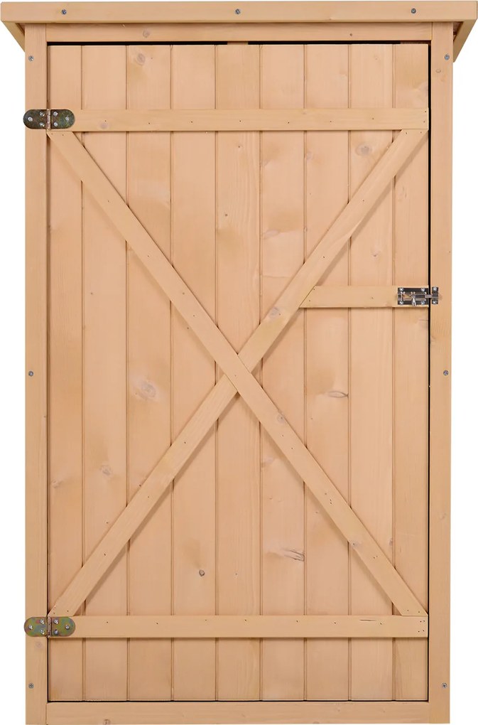 Outsunny zahradní kůlna na nářadí s policemi kůlna na nářadí zahradní kůlna z přírodního dřeva 75 x 56 x115 cm | Aosom