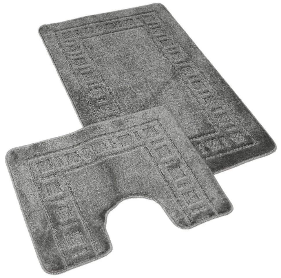 Kvalitex Koupelnová a WC předložka rám šedý SADA 60 x 100 cm + 60 x 50 cm