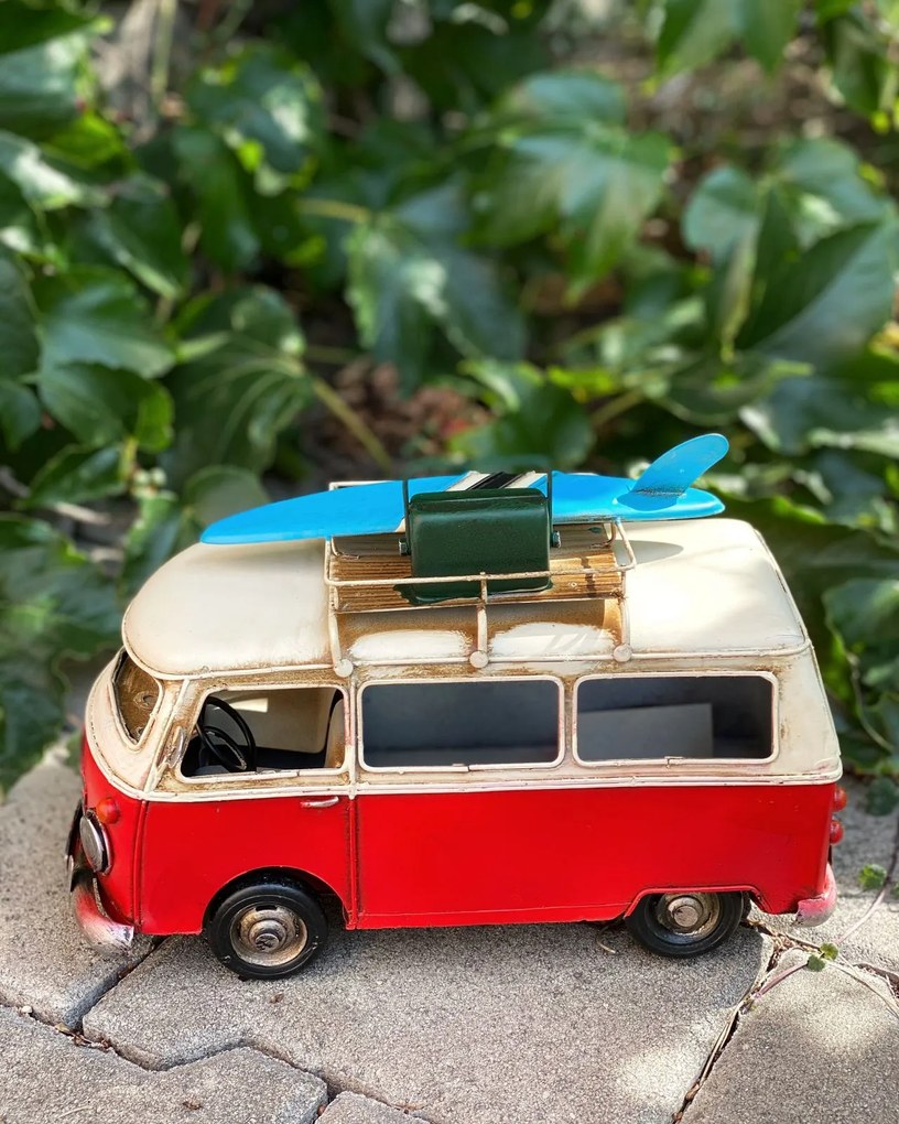 Plechový model Retro autobus se surfem