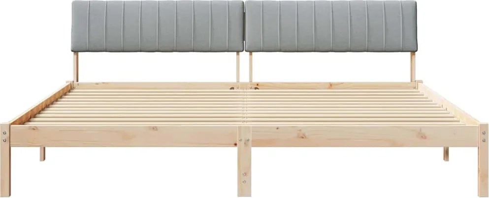 Rám postele s čelo Hnědá a světlá šedá 200 x 200 cm 3394348