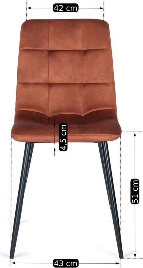 Jídelní židle Daron Velvet, cihlová