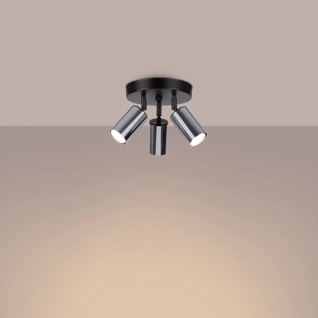 Sollux Lighting Stropní svítidlo WINX 3P Černá/chromové