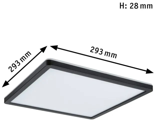 Paulmann 71015 Atria Shine, černé stropní LED svítidlo s korónou, 16W LED 4000K, 29x29cm