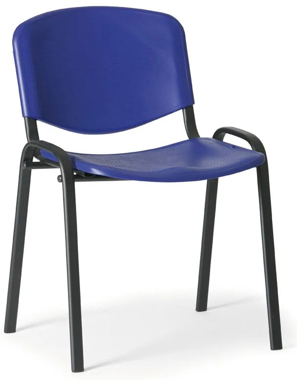 Plastová židle ISO - černé nohy, modrá