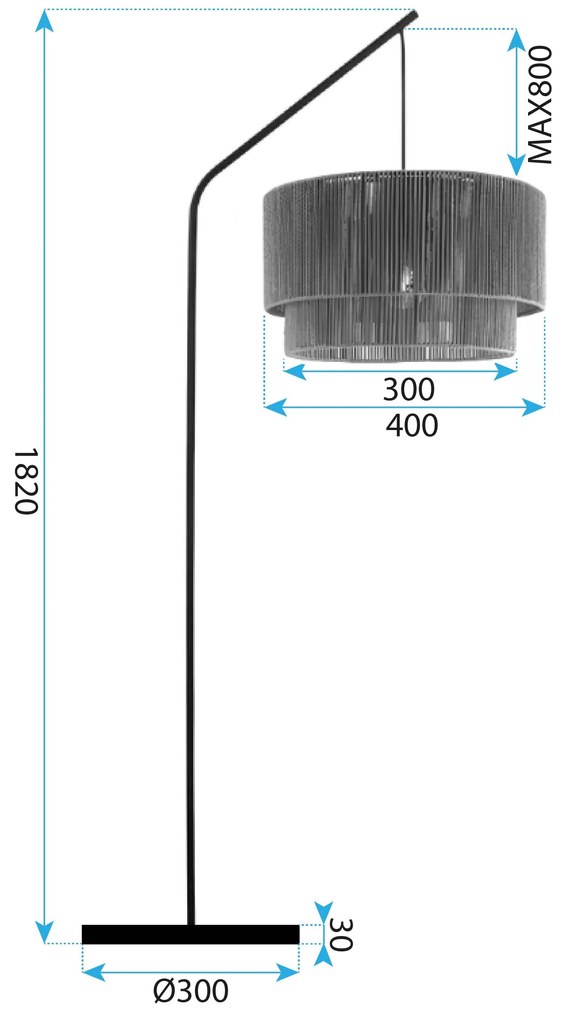 Toolight Stojací lampa Boho A1 APP1839-1F