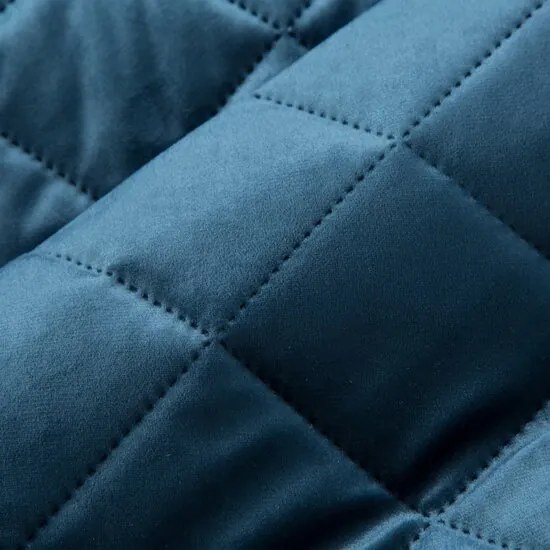 Přehoz na postel z lesklého sametu tmavě modré barvy Šířka: 220 cm | Délka: 240 cm