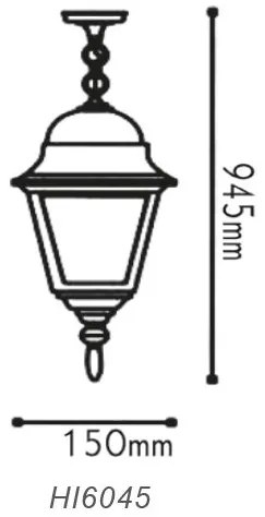 ACA Lighting Venkovní závěsná lucerna HI6045R max. 60W/E27/IP45, hnědá