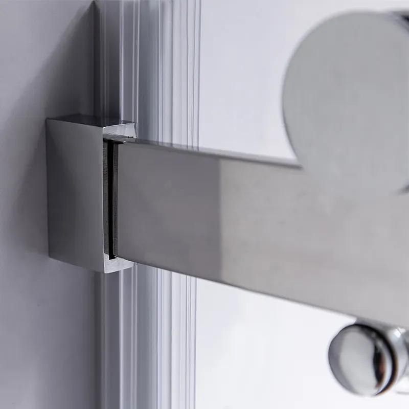 BPS-koupelny Posuvné sprchové dveře HYD-PD03B 100 chrom/transparent pro instalaci do niky + vanička HYD-OSV-ST03A bílá