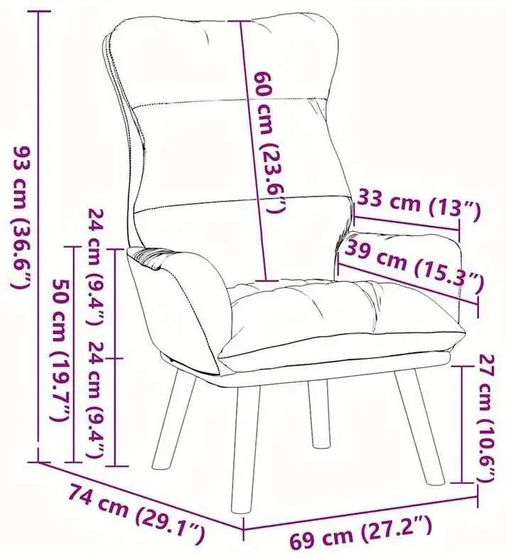 Křeslo relaxační, nohy tmavé, látka světle šedá, NoBi BYRON 2