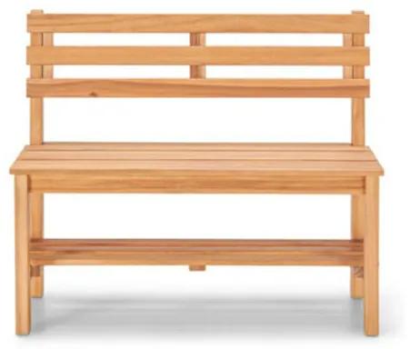 Malá lavice s odkladací policí / 85 x 75,5 x 34 cm / akátové dřevo