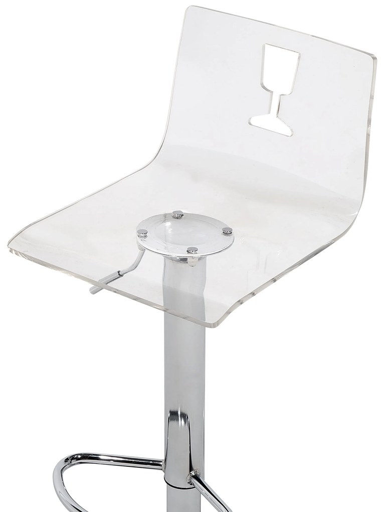 Sada dvou barových židlí průhledný bílý plast BUSAN Beliani