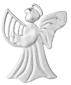 Vánoční ozdoba Harp Angel Silver 7 cm Rosendahl