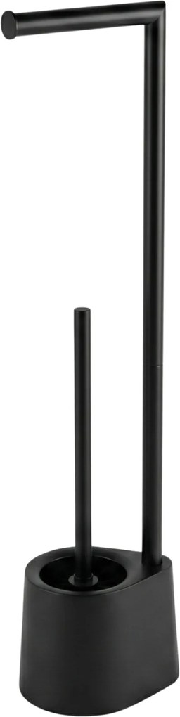 Stojan na toaletní papír a WC štětku STILK, černý, 63 cm
