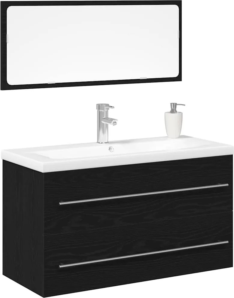 Skříňka pod umyvadlo 3 ks Černý dub 90 x 38,5 x 48 cm 3333134