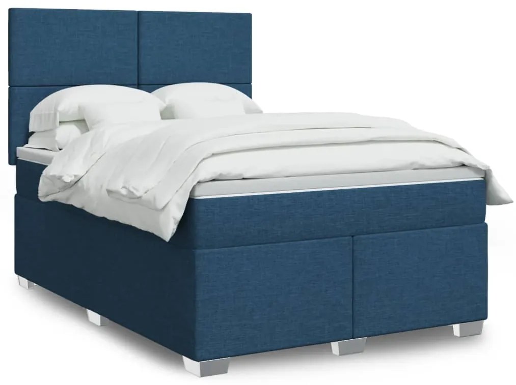 Box spring postel s matrací modrá 160x200 cm textil 3292838