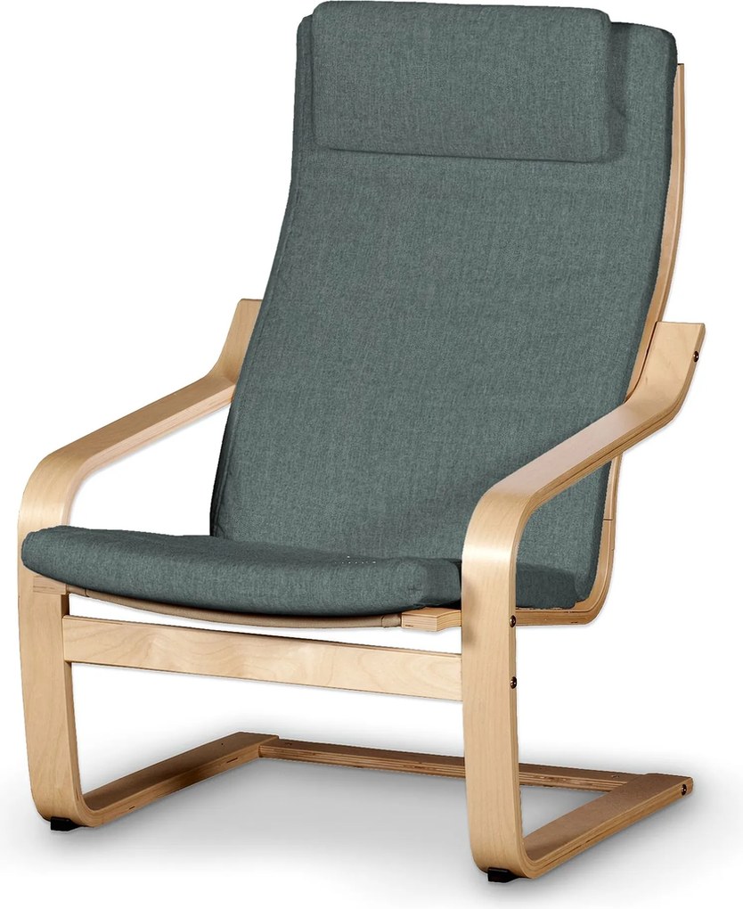 Sedák na křeslo IKEA Poäng II barva modrá látka pletený vzor