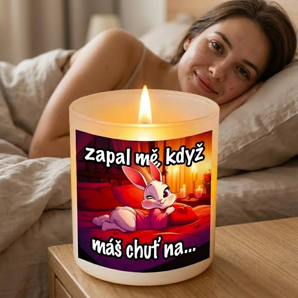 Ahome CZ Originální skleněný svícen Králíková
